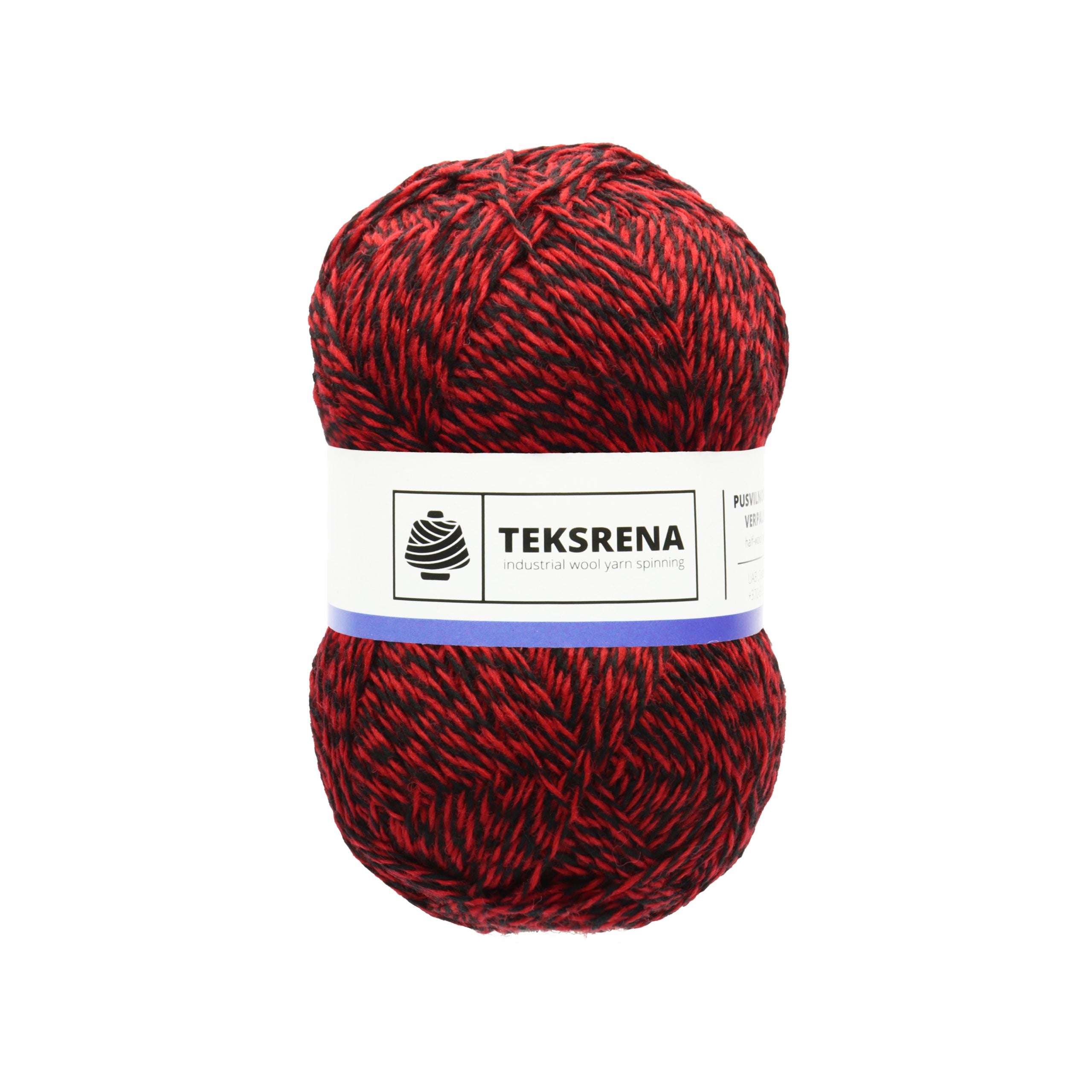 Nm 7/2 vilna/poliesters 80%/20% /Teksrena/ #860 "Sarkans ar melnu ...