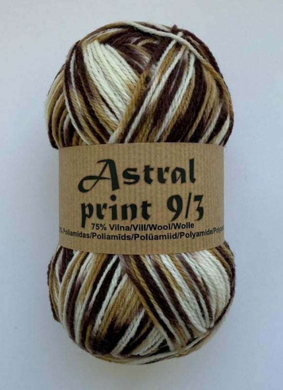 Astral Print 9/3 /Midara/ zeķu dzija 100g 300m #850 – LatvianCrafts